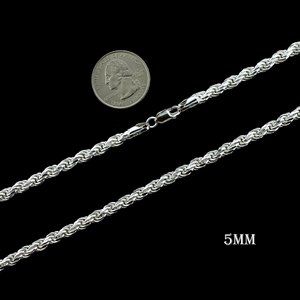 JewelzKing | Accessories | Real 925 Solid Sterling Silver 5mm Rope ...
